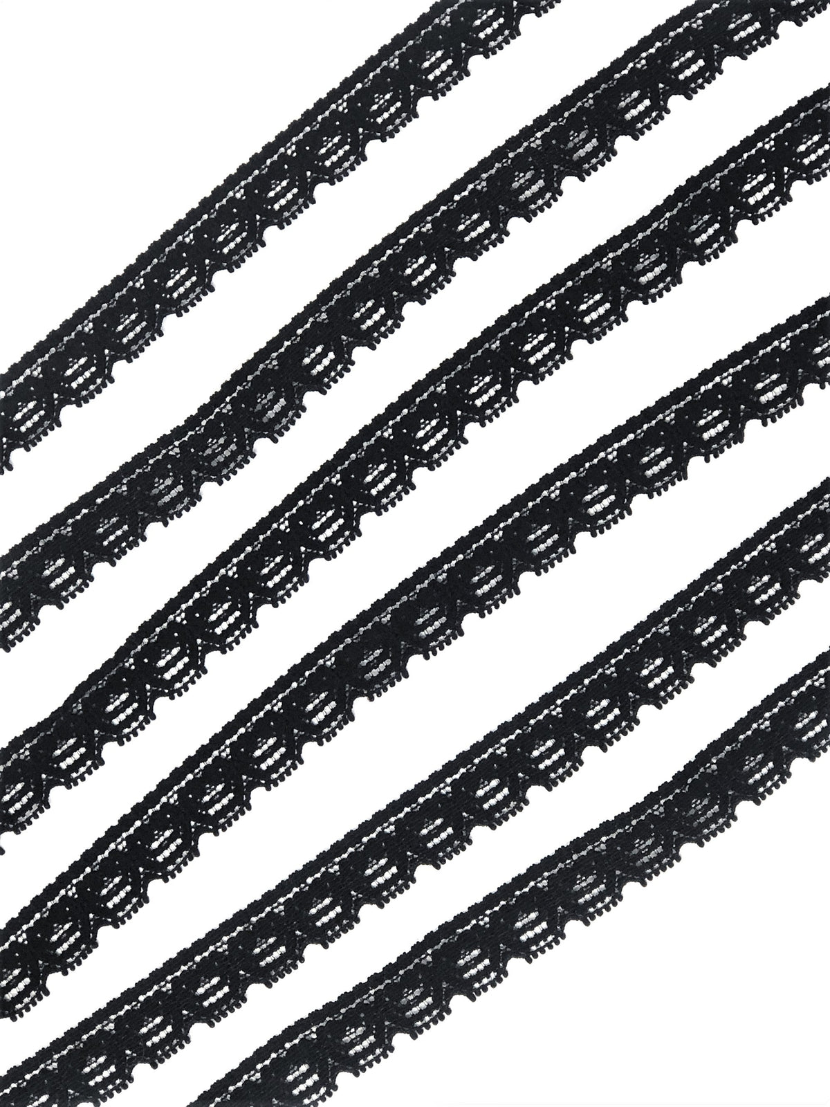 Half Inch Wide Black Floral Lace Trim By Yard — USA Zippers